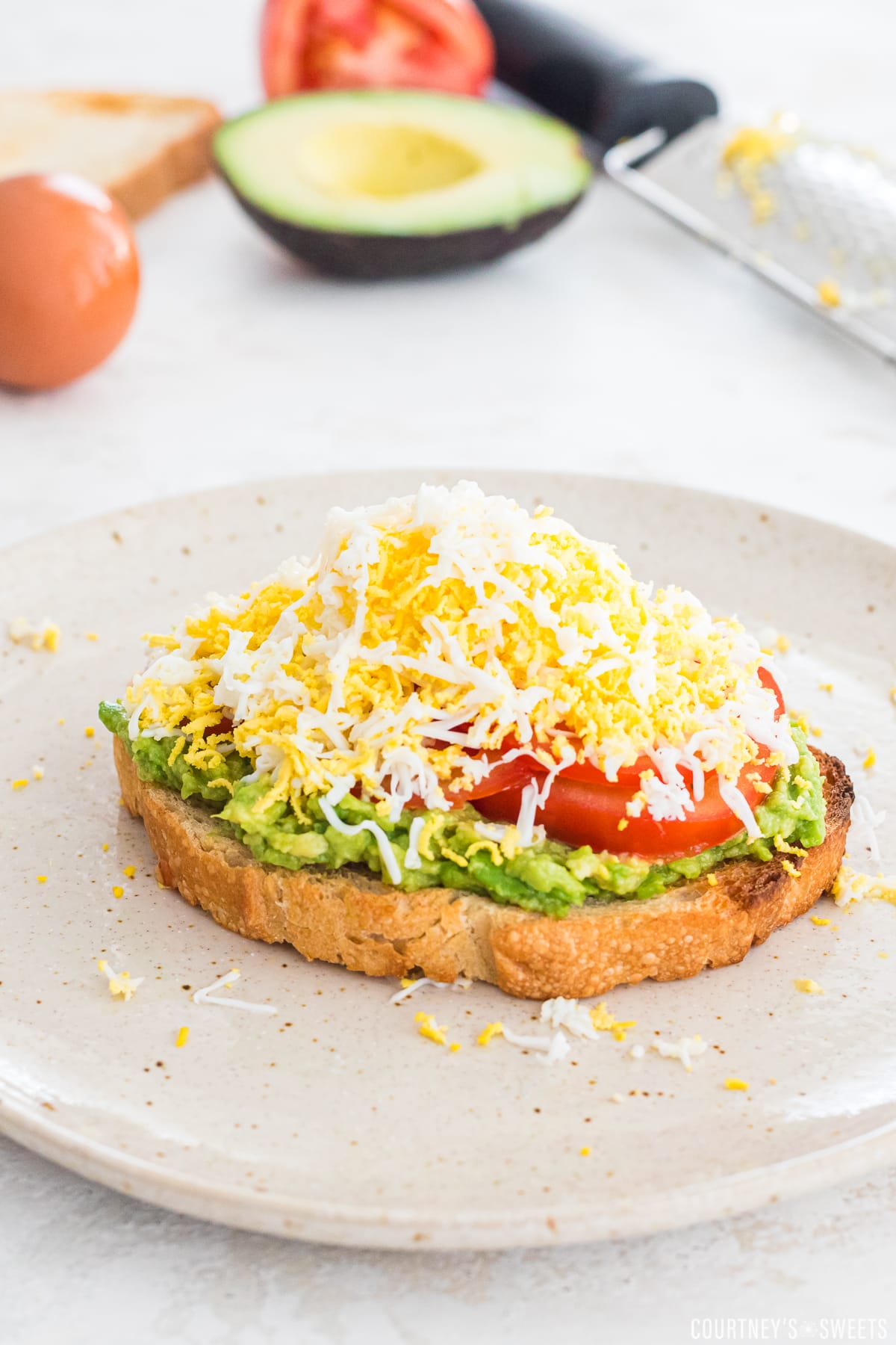 Grated Egg Avocado Toast - Courtney's Sweets